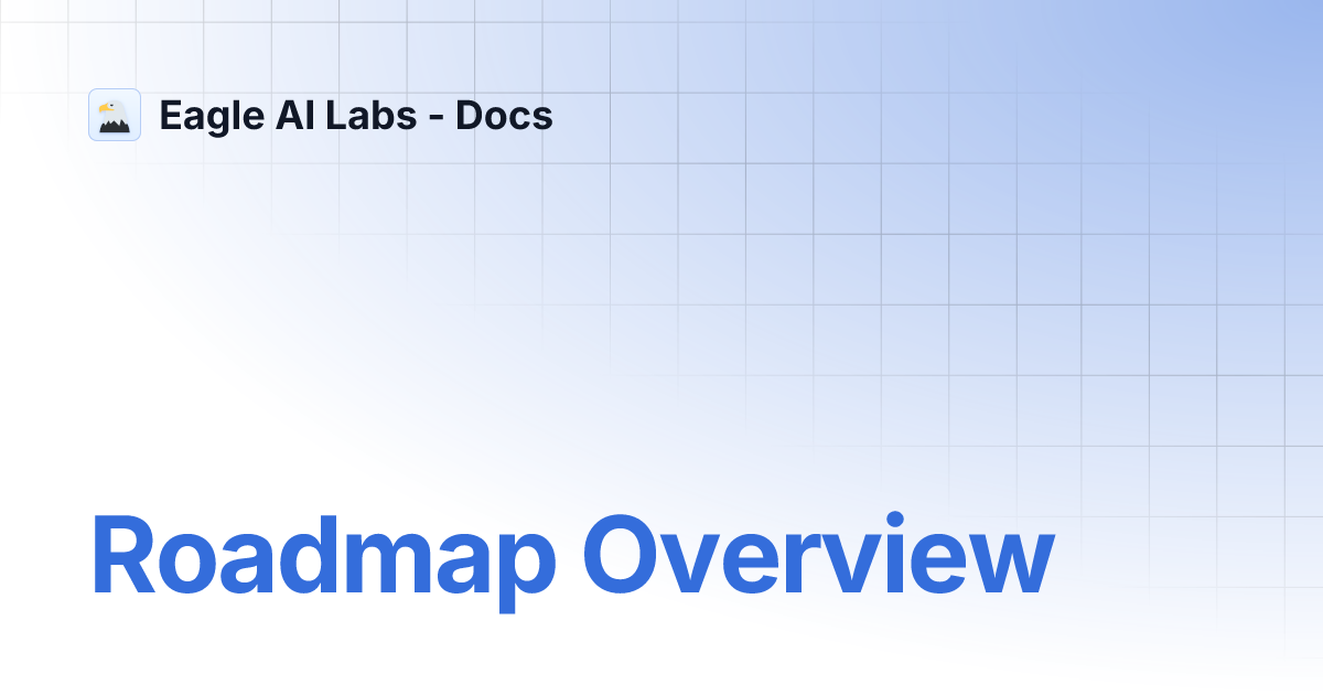 Roadmap Overview | Eagle AI Labs - Docs